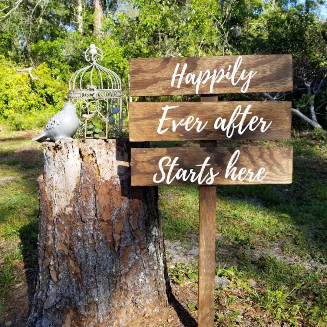 Custom Outdoor Wedding Signs, Wood Wedding Signs on Stakes, Wedding ...