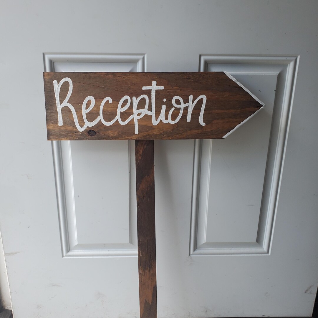 Wedding Sign on Stake, Directional Sign, Turn This Way, Ceremony Sign ...