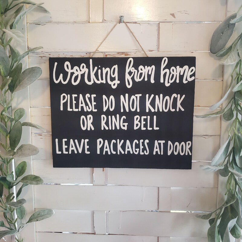 Work From Home Sign - Etsy