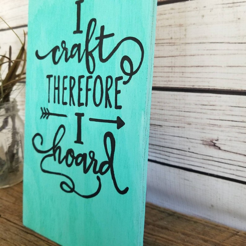 Craft Room Sign, Crafter Gift, Crafting Quote, Funny Sign, Handlettered ...