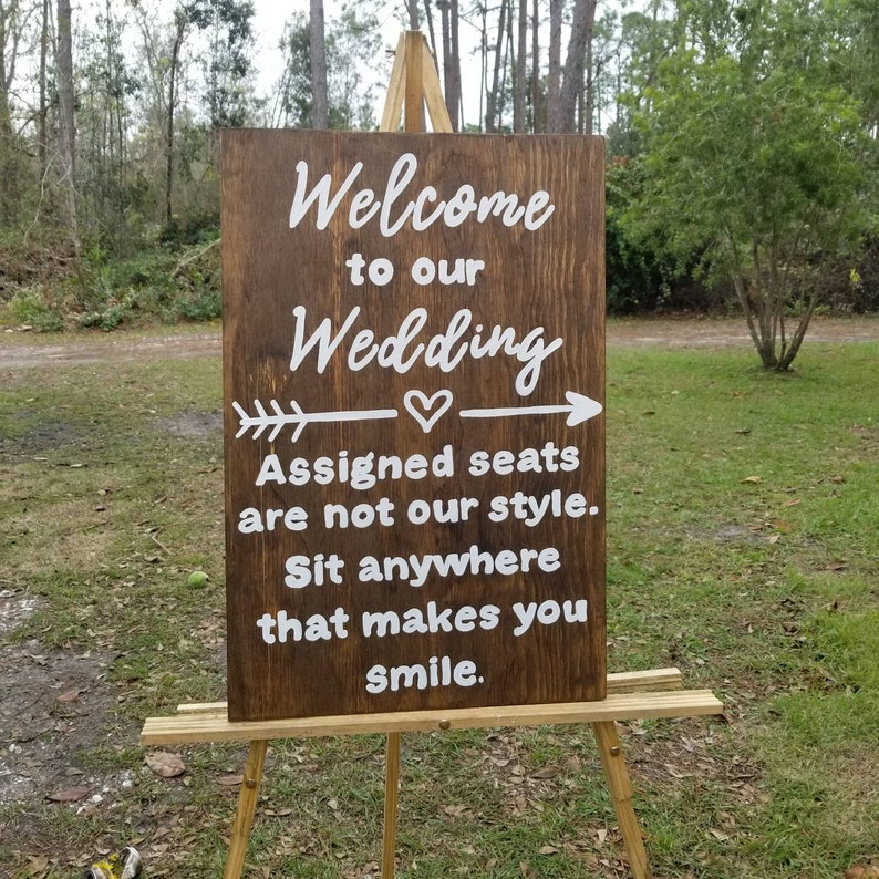 Wood Wedding Welcome Sign Ceremony Sign Seating Plan Sign | Etsy