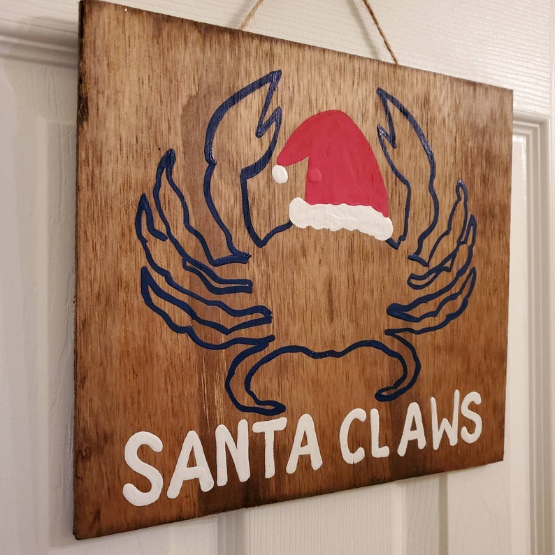 Beach Christmas Decor Santa Claws Coastal Christmas Crab - Etsy