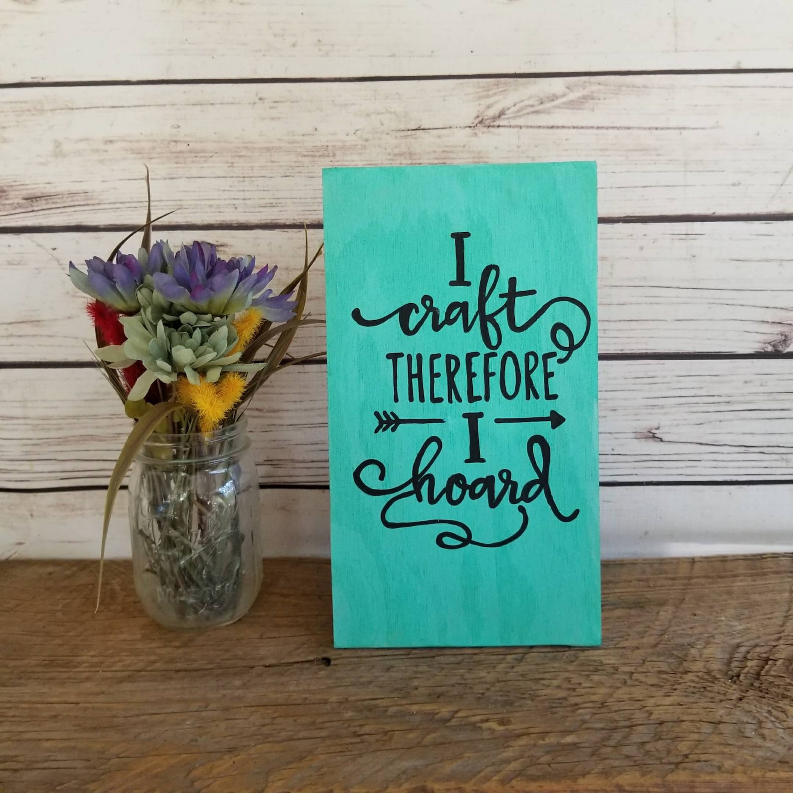 Craft Room Sign, Crafter Gift, Crafting Quote, Funny Sign, Handlettered ...