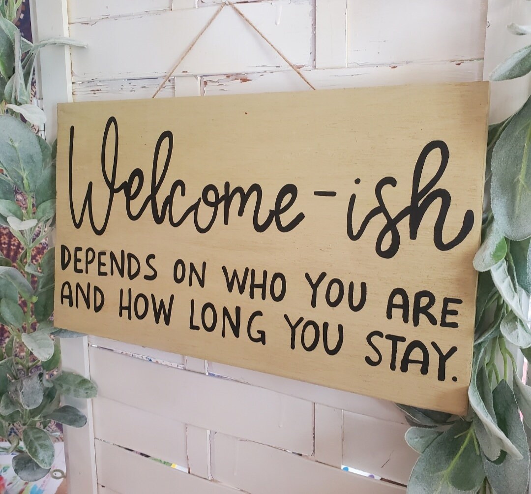 Funny Door Sign, Introvert Gift, Welcome Sign, Funny Quote Sign, Custom ...