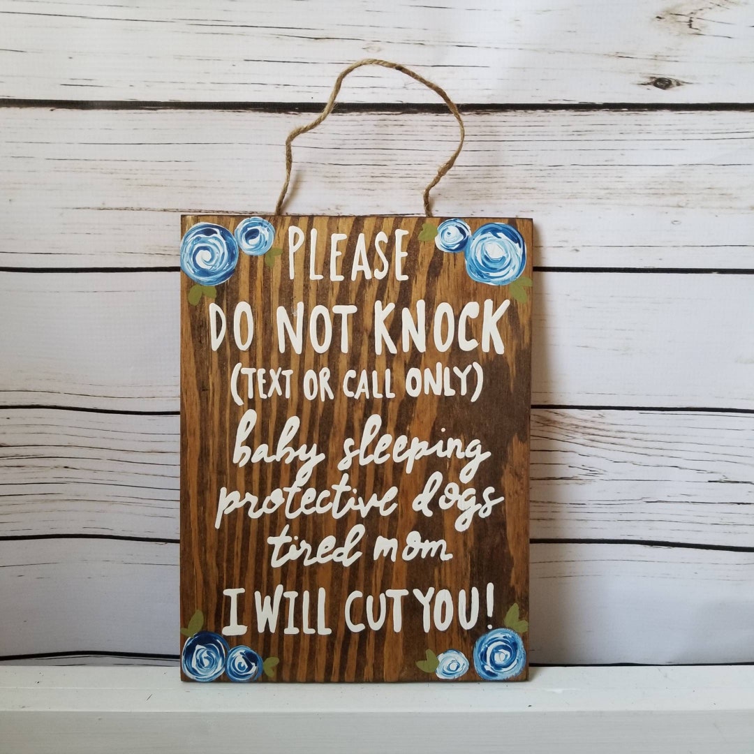Do Not Knock Sign, Sleeping Baby Sign, New Mom Gift, Baby Shower Gift ...