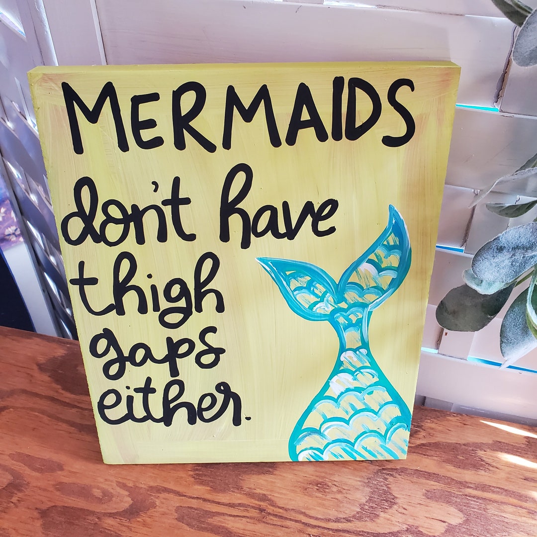 Mermaid Wooden Sign, Mermaid Decor, Funny Bathroom Sign, Funny Pool ...