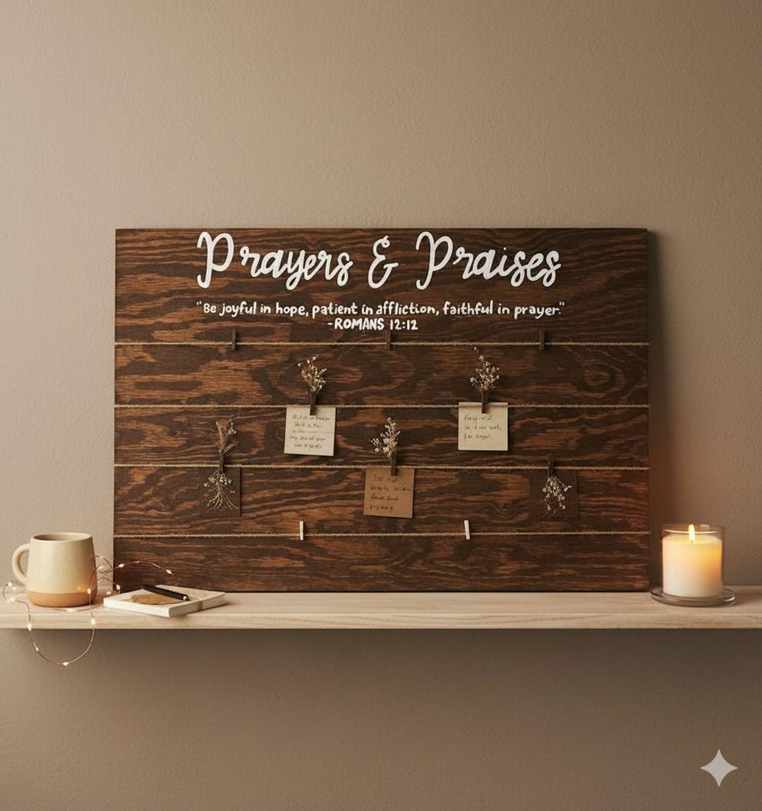 Handmade Prayer & Praises Wood Board, Christian Home Decor - Etsy