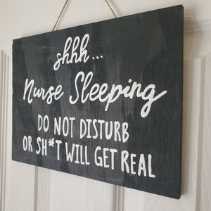 Nurse Sign, Sleeping Nurse, Nurse Gift, RN Gift, LPN Gift, Wood Sign ...