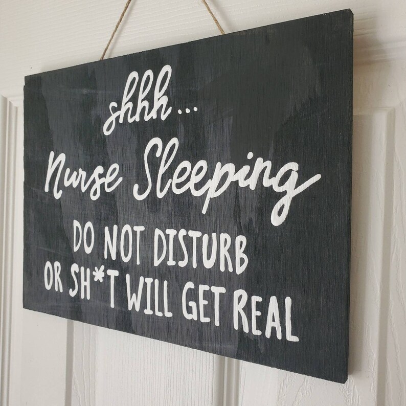 Nurse Sign, Sleeping Nurse, Nurse Gift, RN Gift, LPN Gift, Wood Sign ...