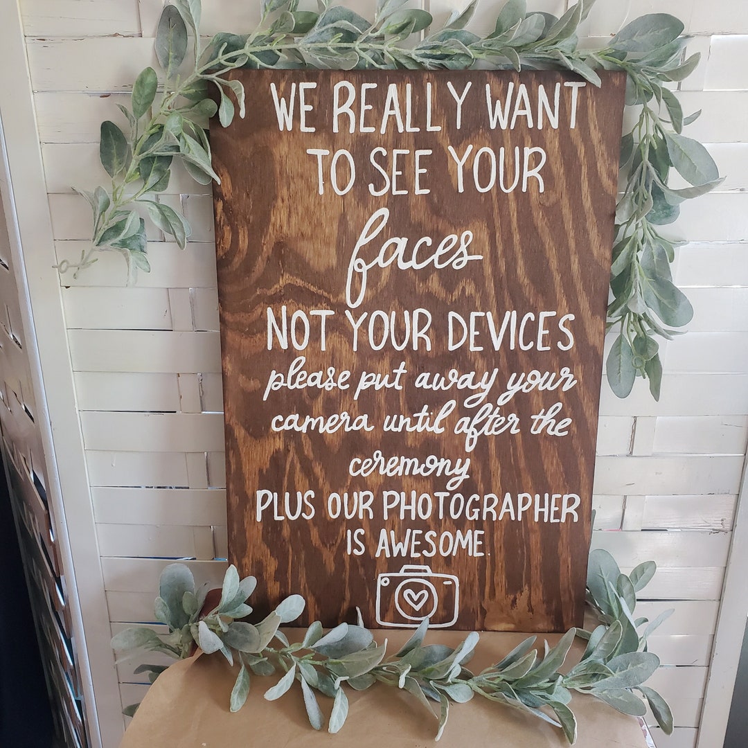 Unplugged Wedding Sign, Ceremony Sign, Turn off Your Devices, No Phones ...