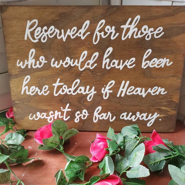Reserved for Those in Heaven Wedding Sign - Etsy