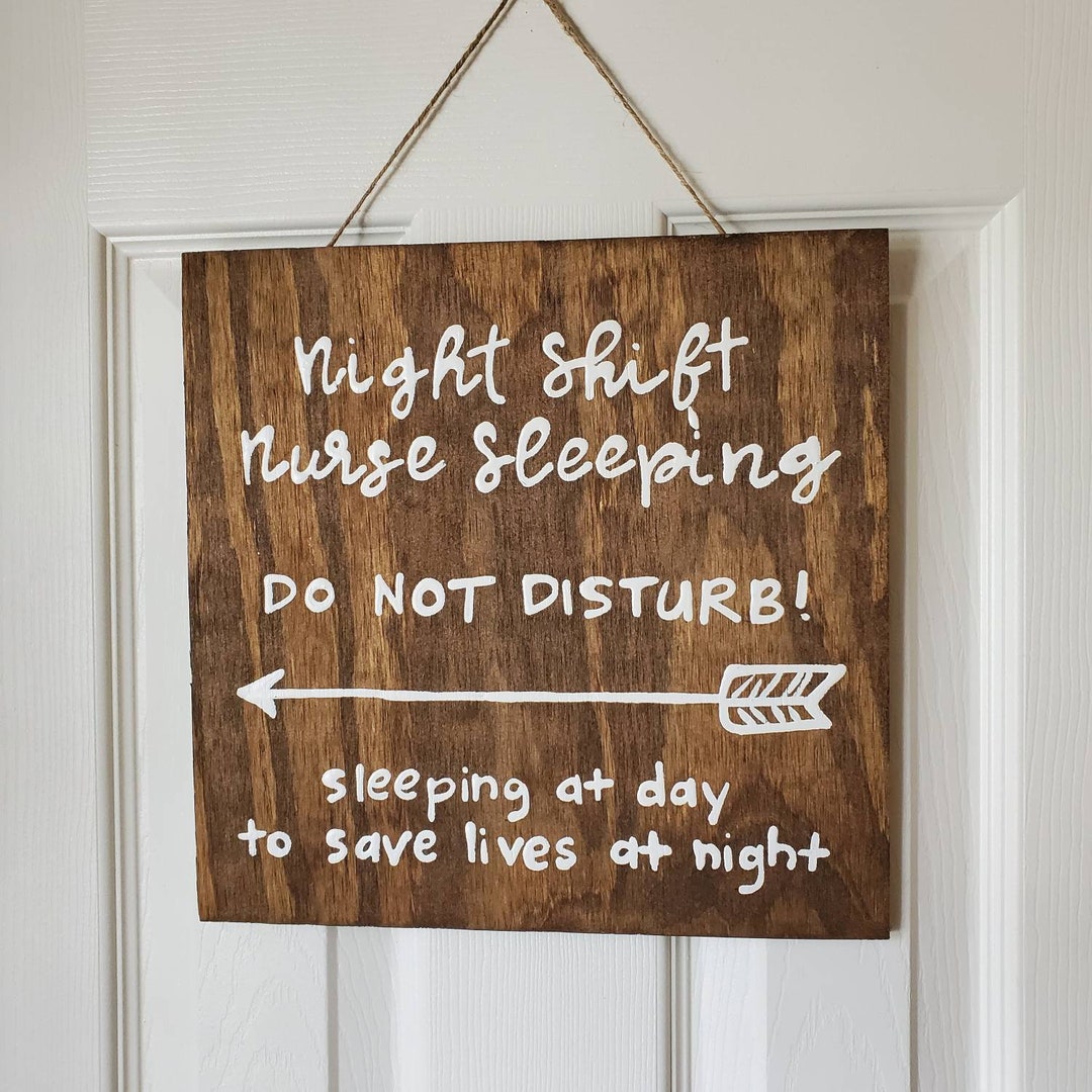 Nurse Sign, Sleeping Nurse, Nurse Gift, RN Gift, LPN Gift, Wood Sign ...
