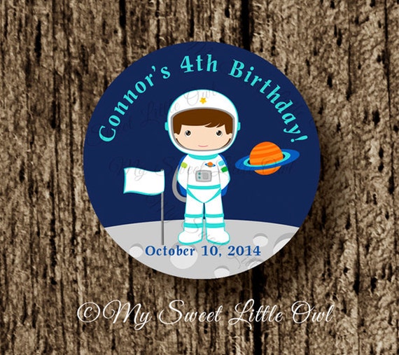 etiqueta astronauta sticker espacio cumpleaños astrounauta | Etsy