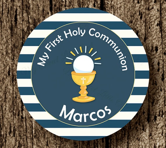 First communion thank you tag - Holy communion sticker - boyholy ...