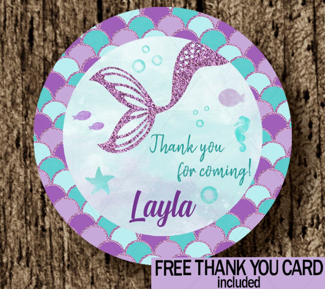 Mermaid Label Mermaid Favor Tag Sea World Sticker Sea - Etsy