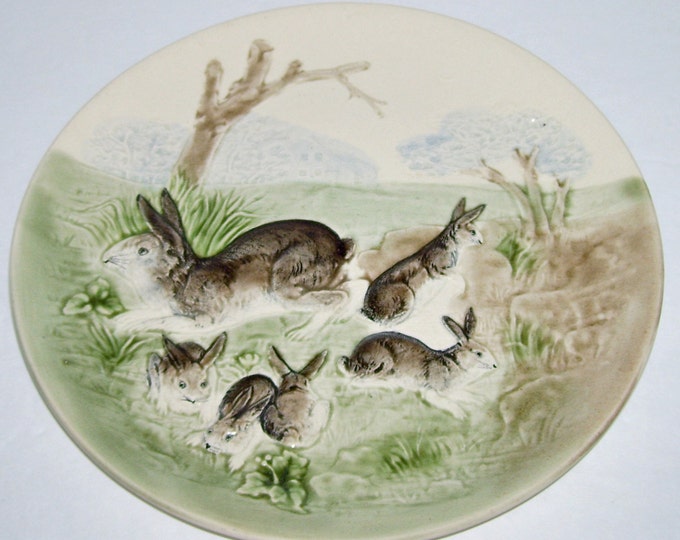 Antique Majolica Bunny Rabbit Plate French Majolica 1900 - Etsy