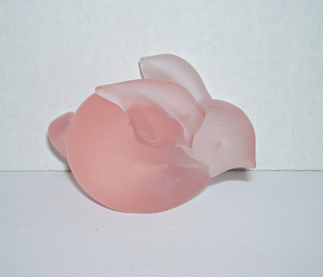 Vintage Pink Glass Bunny Rabbit Figurine Paperweight Satin Glass - Etsy