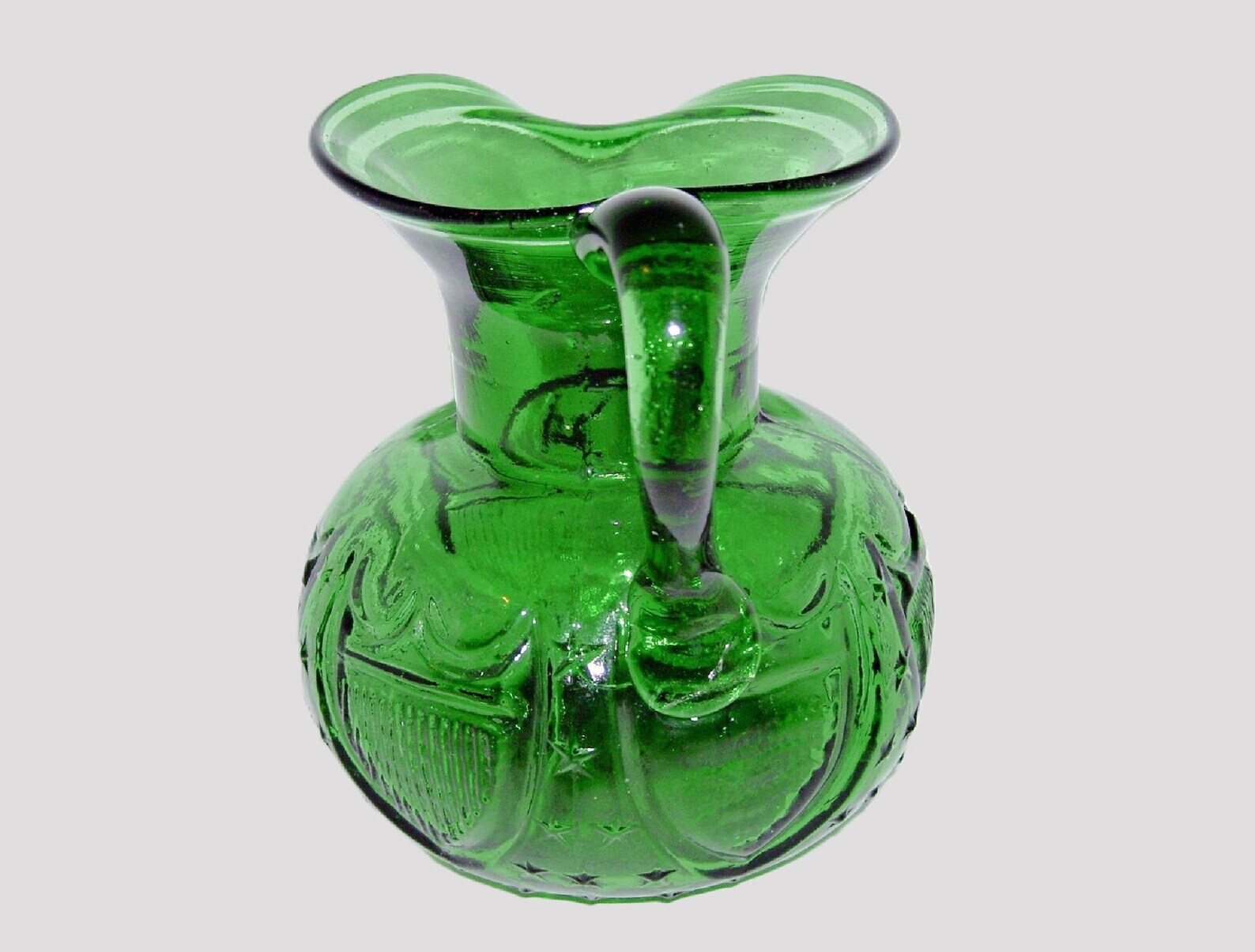 Clevenger Brothers Green Glass Star and Shield Pitcher South Jersey ...