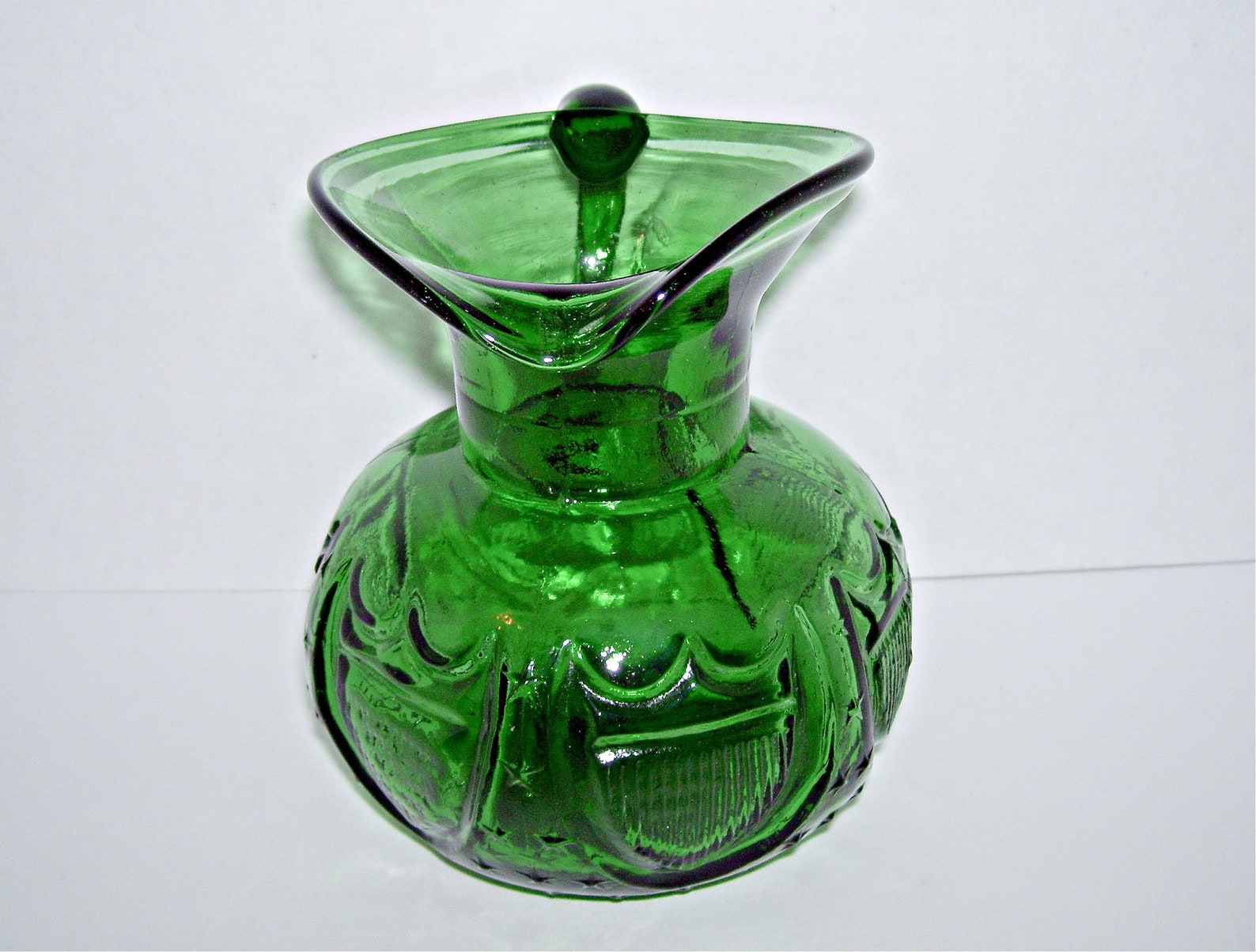 Clevenger Brothers Green Glass Star and Shield Pitcher South - Etsy