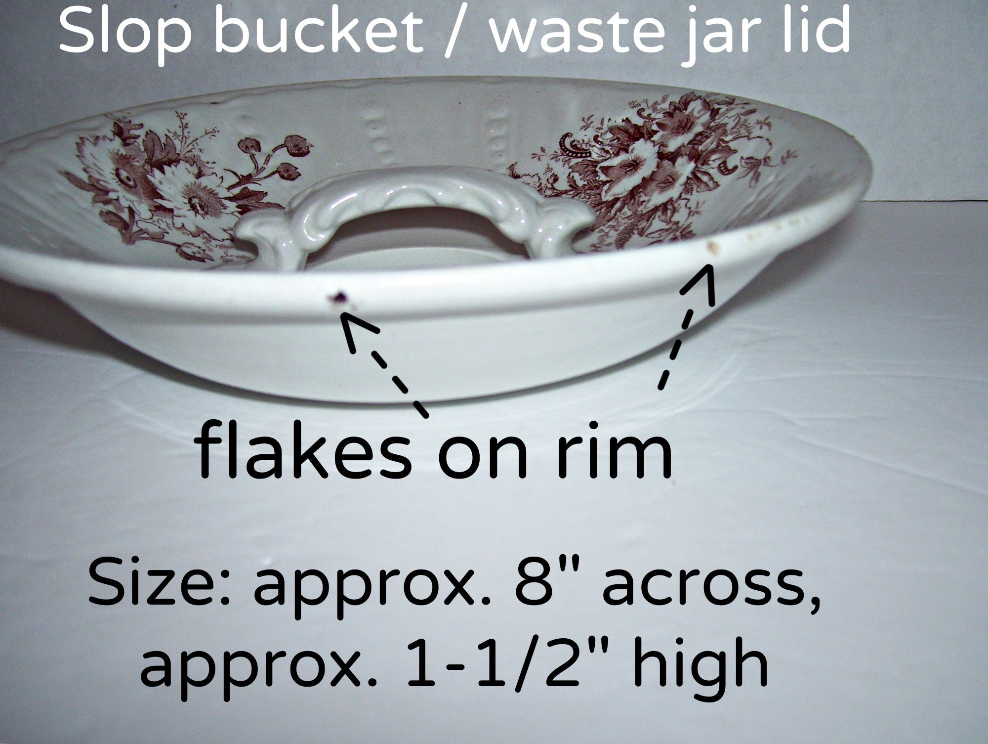 Antique Brown Transferware Slop Bucket Waste Jar Lid Only - Etsy