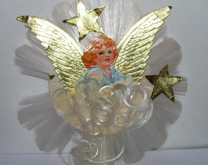 Vintage National Spun Glass Angel Tree Topper - Etsy
