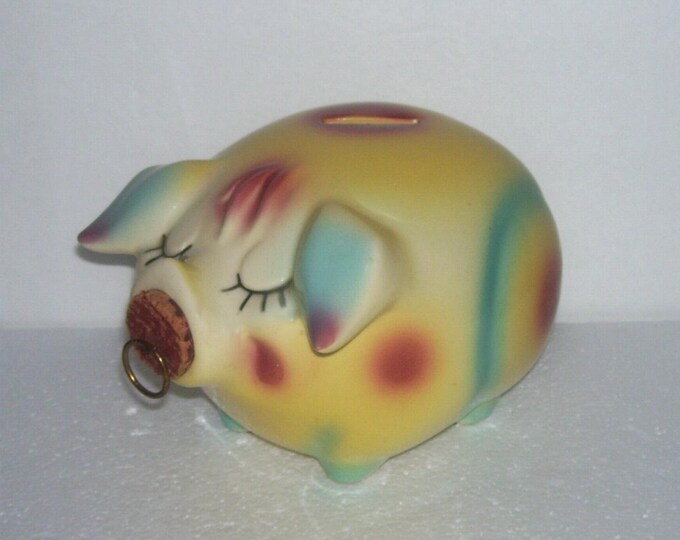Vintage Hull Corky Pig Piggy Bank Pastel Colors Bullseye - Etsy