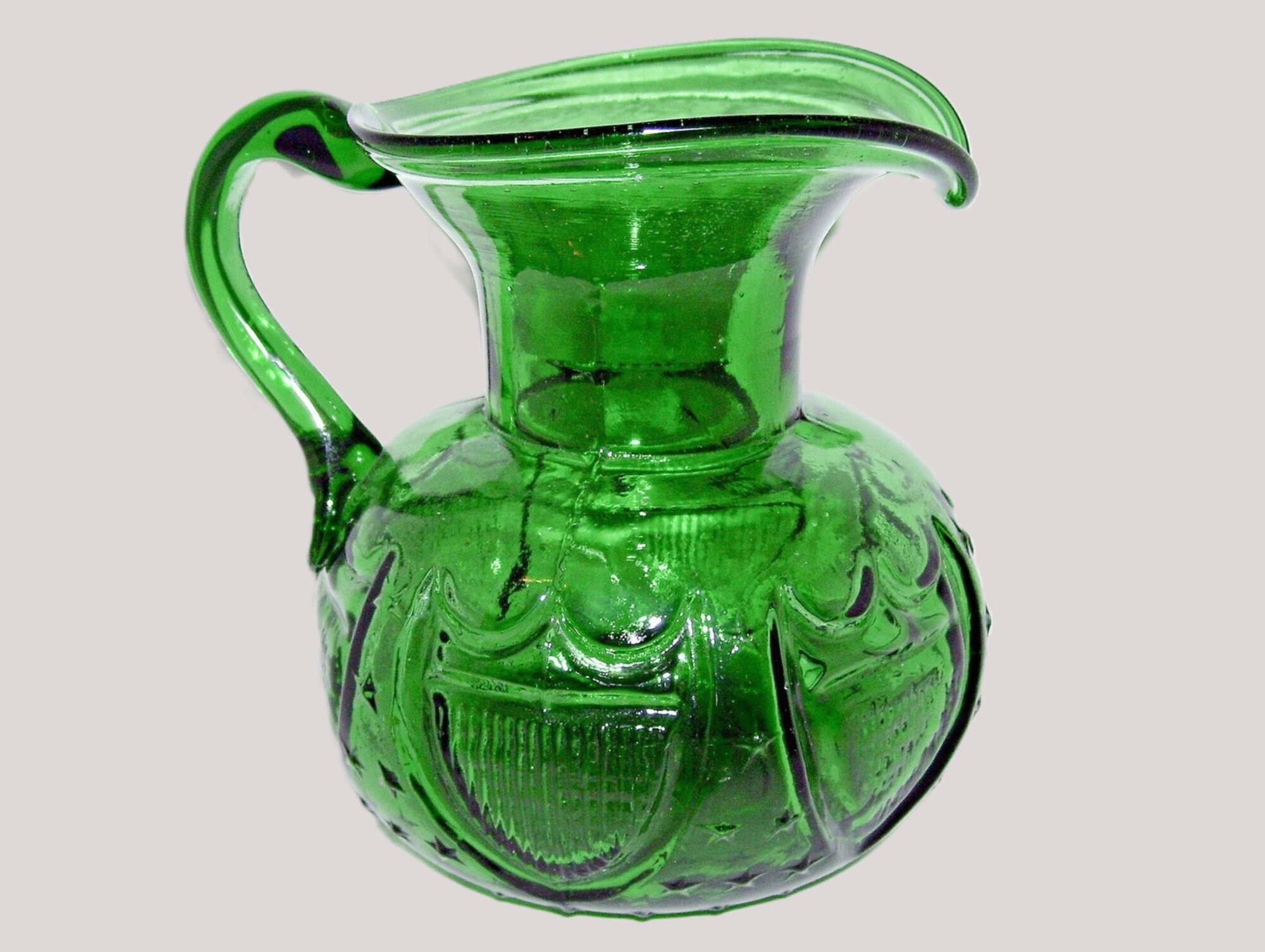 Clevenger Brothers Green Glass Star and Shield Pitcher South Jersey ...
