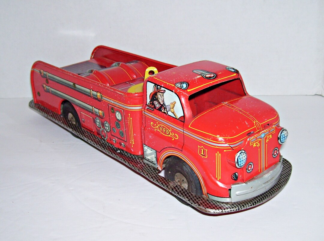 Vintage Marx Toys Fire Truck Missing Ladder Litho Metal and Plastic ...