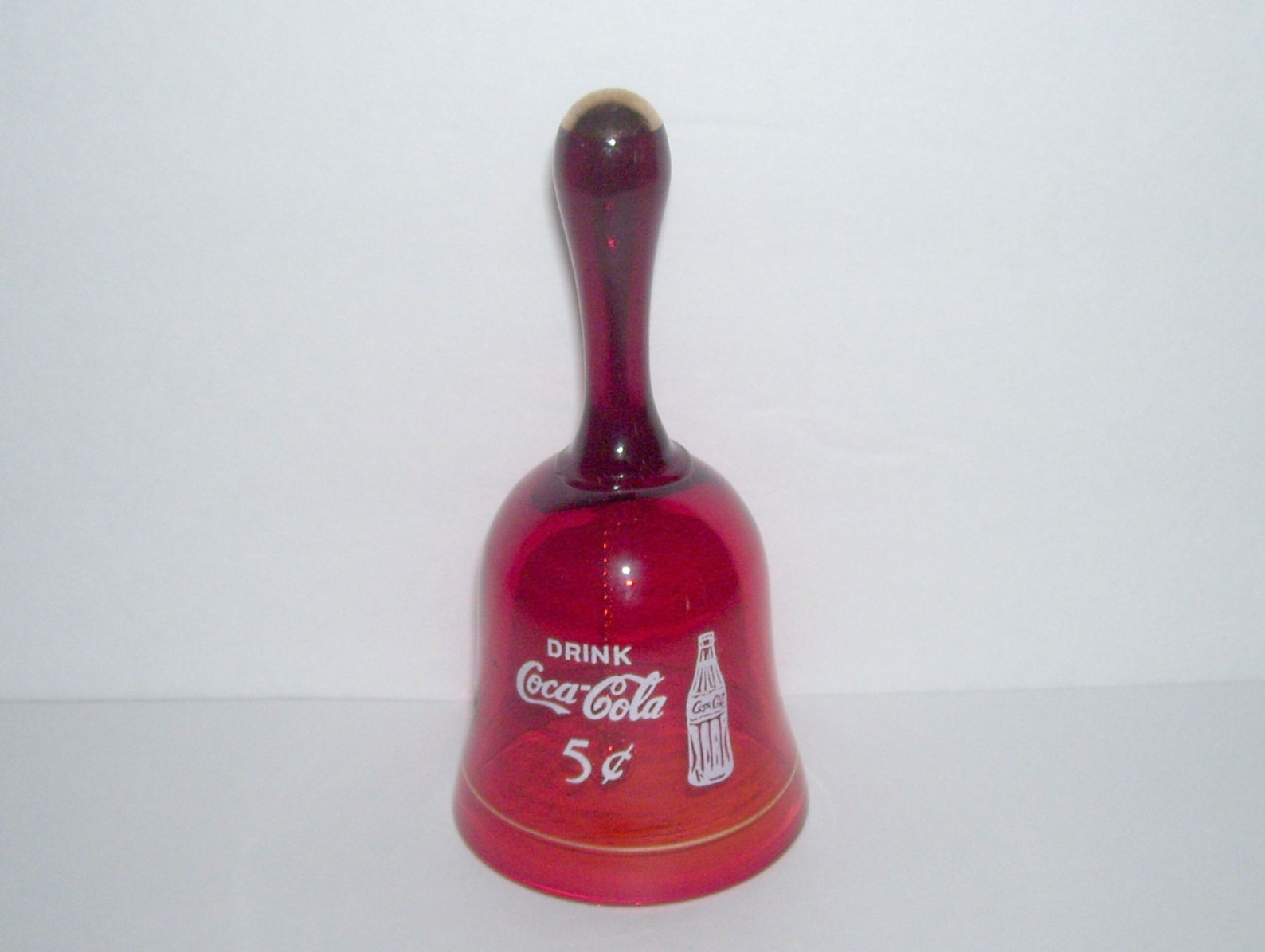 Vintage Drink Coca Cola Ruby Red Glass Bell 5 Cents Bottle | Etsy