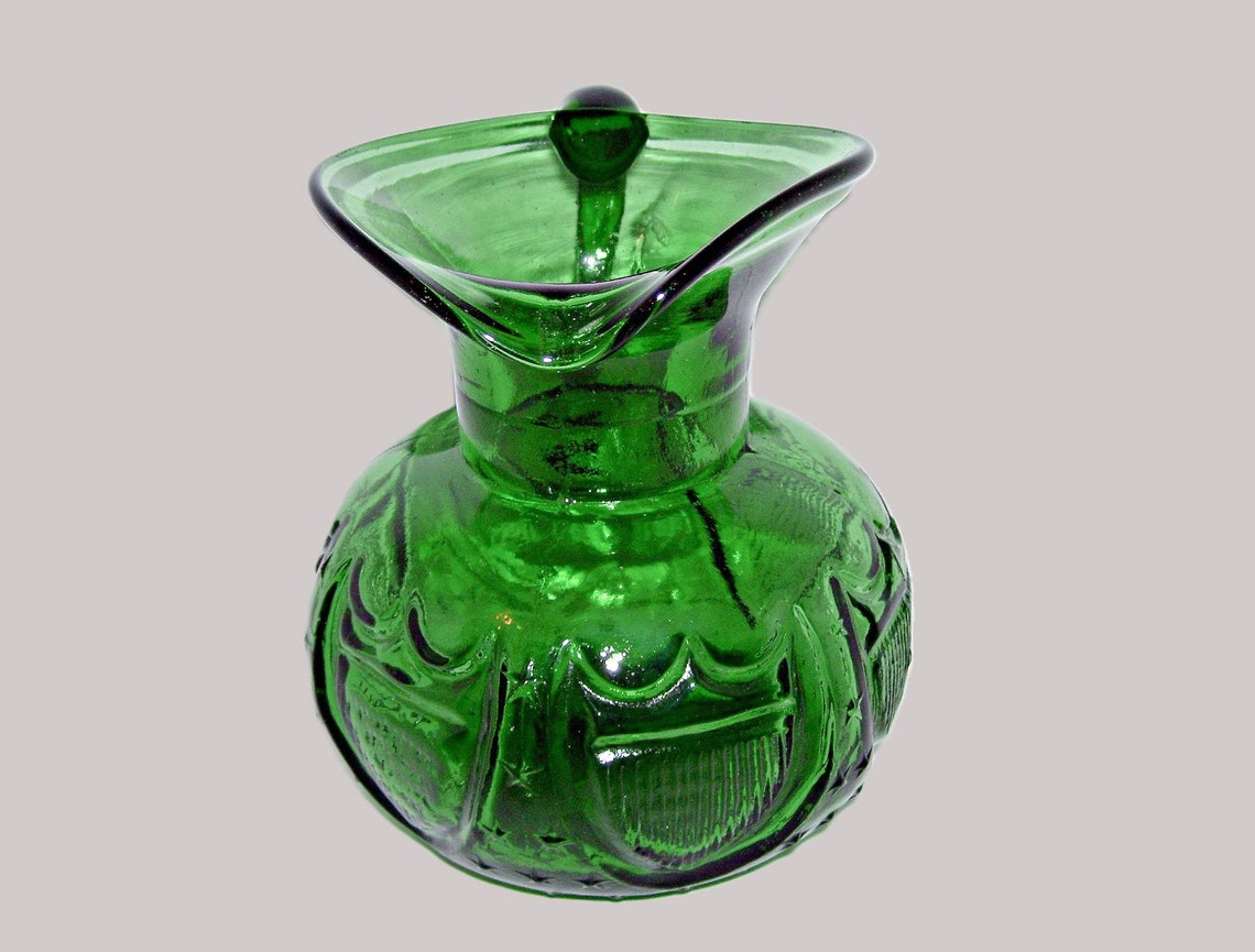 Clevenger Brothers Green Glass Star and Shield Pitcher South Jersey ...