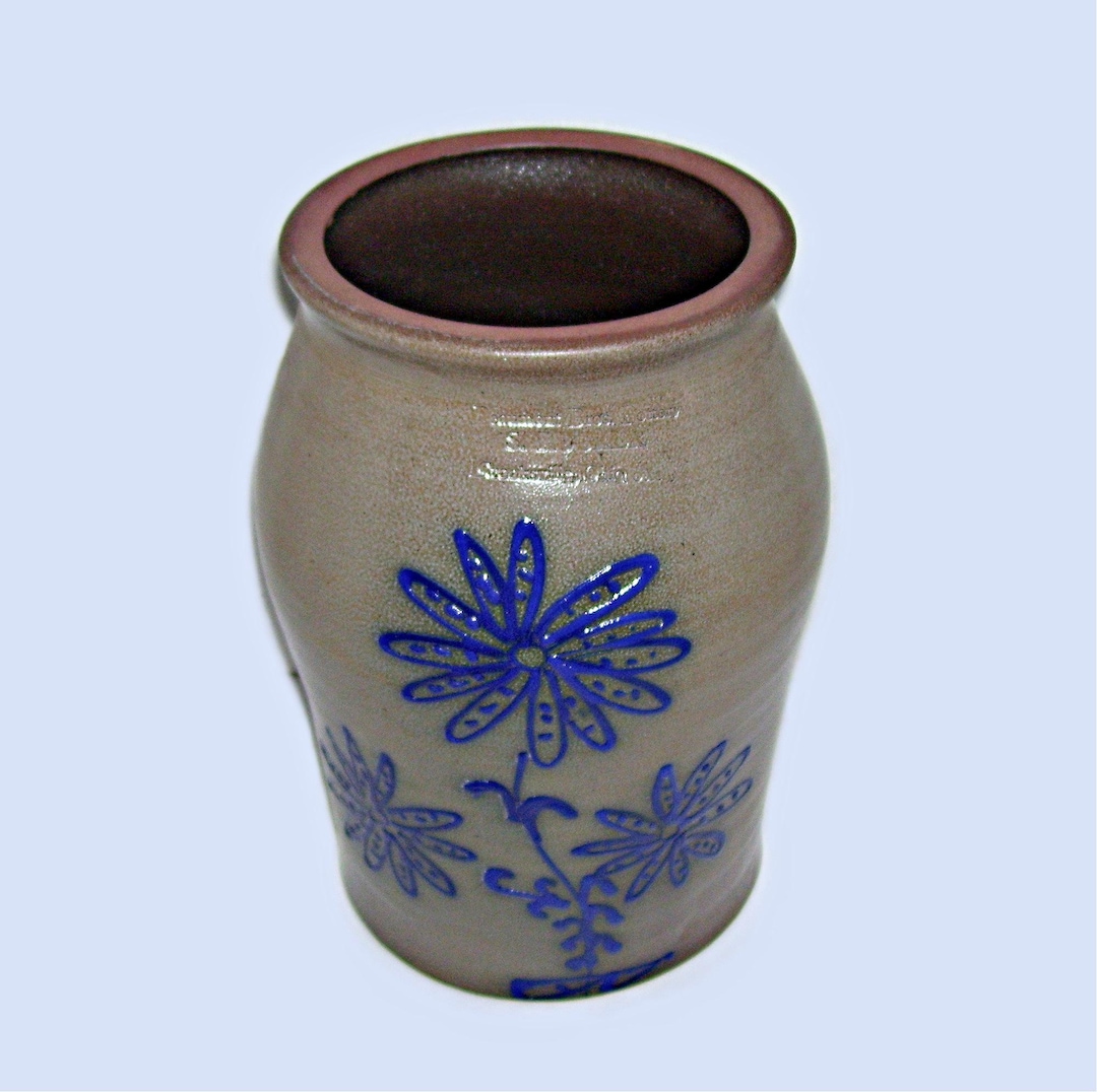 Beaumont Bros Pottery Stoneware Crock Flowers S Rucker 1993 Crooksville ...