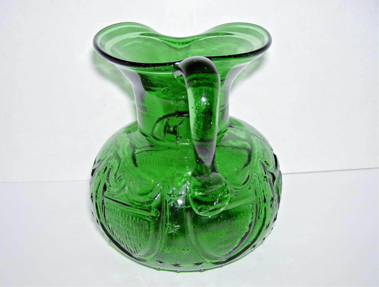 Clevenger Brothers Green Glass Star and Shield Pitcher South - Etsy
