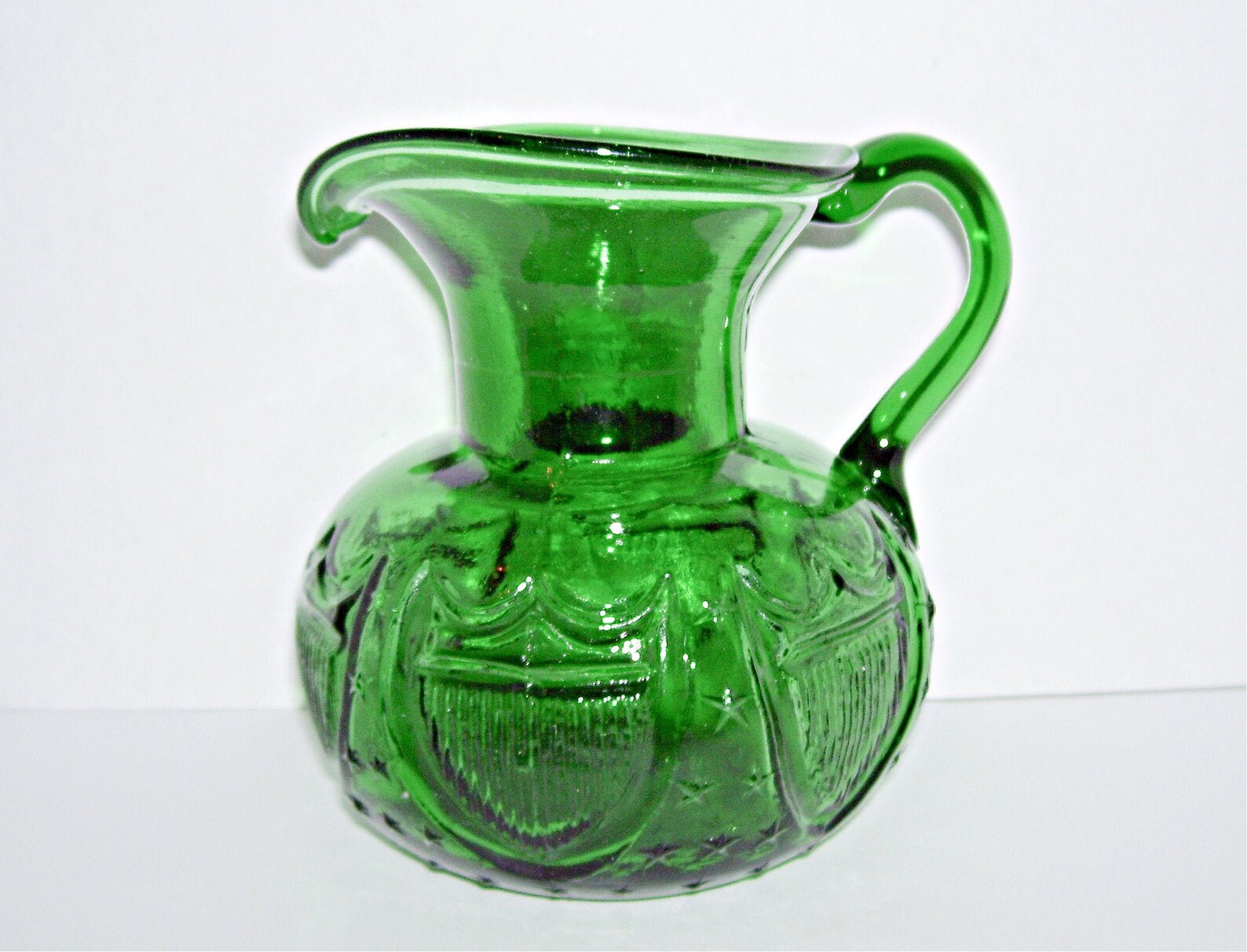 Clevenger Brothers Green Glass Star and Shield Pitcher South - Etsy