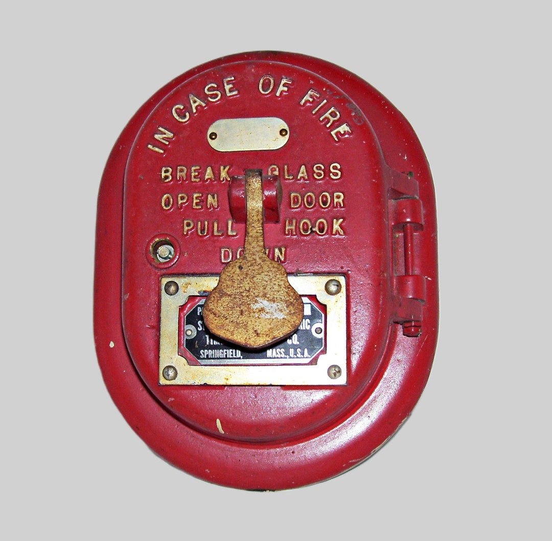 Vintage Samson Fire Alarm Box Standard Electrical Time Pull Box Oval ...