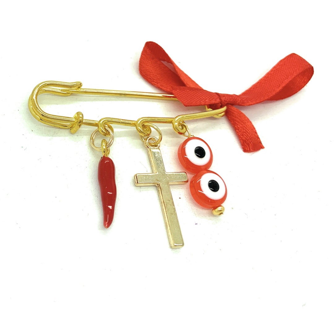 Italian Red Pepper Pin, Malocchio Pin, Red Safety Pin, Italian ...