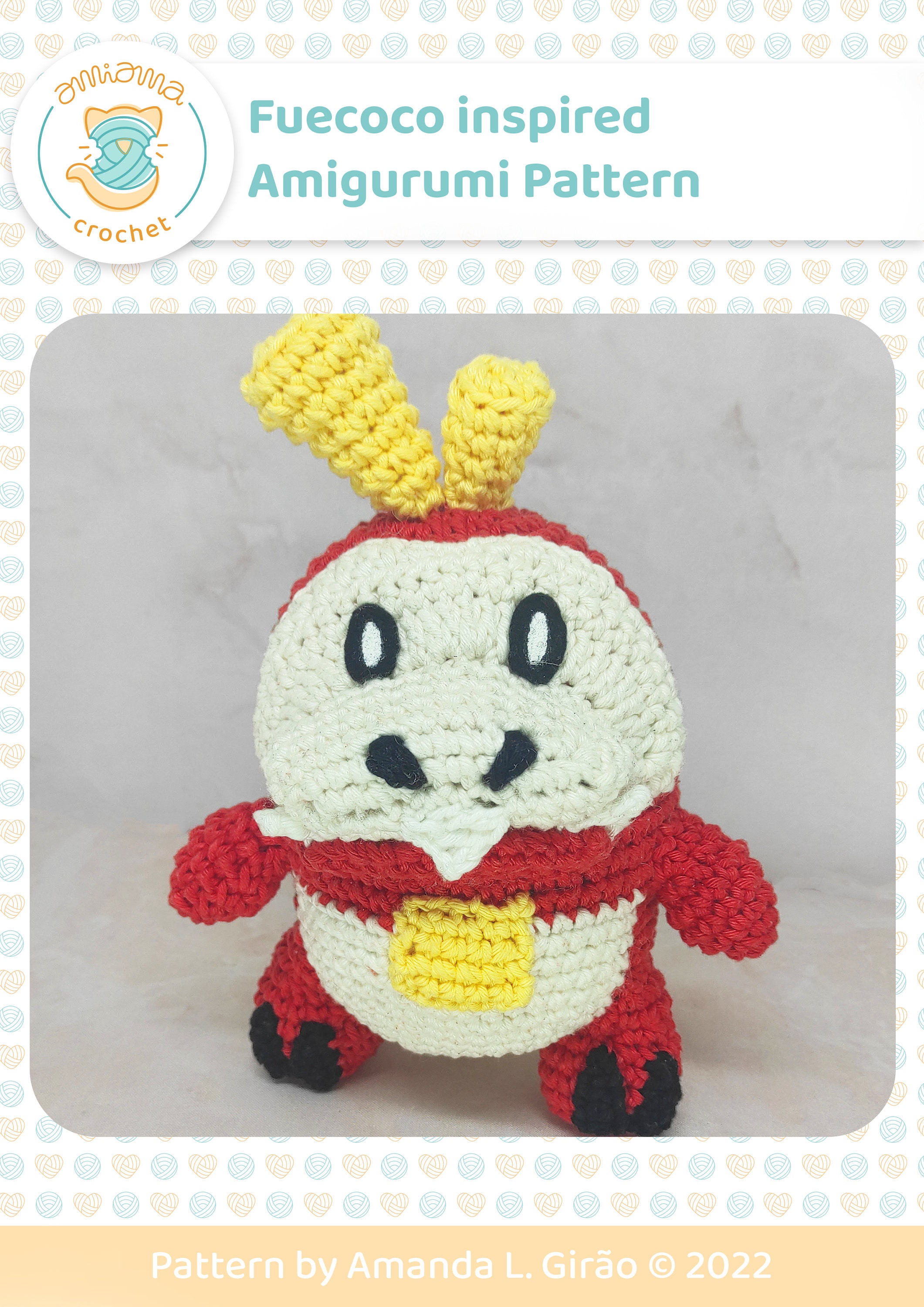 PDF CROCHET PATTERN Fuecoco Inspired Amigurumi - Etsy