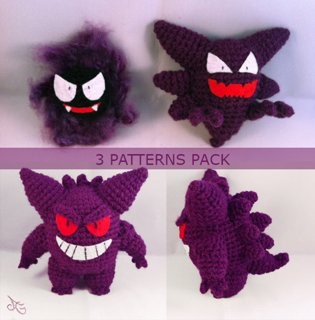 PDF CROCHET PATTERN Ghost Type Gengar, Haunter and Gastly Inspired ...