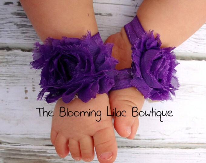 Purple Baby Barefoot Sandals - Newborn Baby Barefoot Sandals - Newborn ...