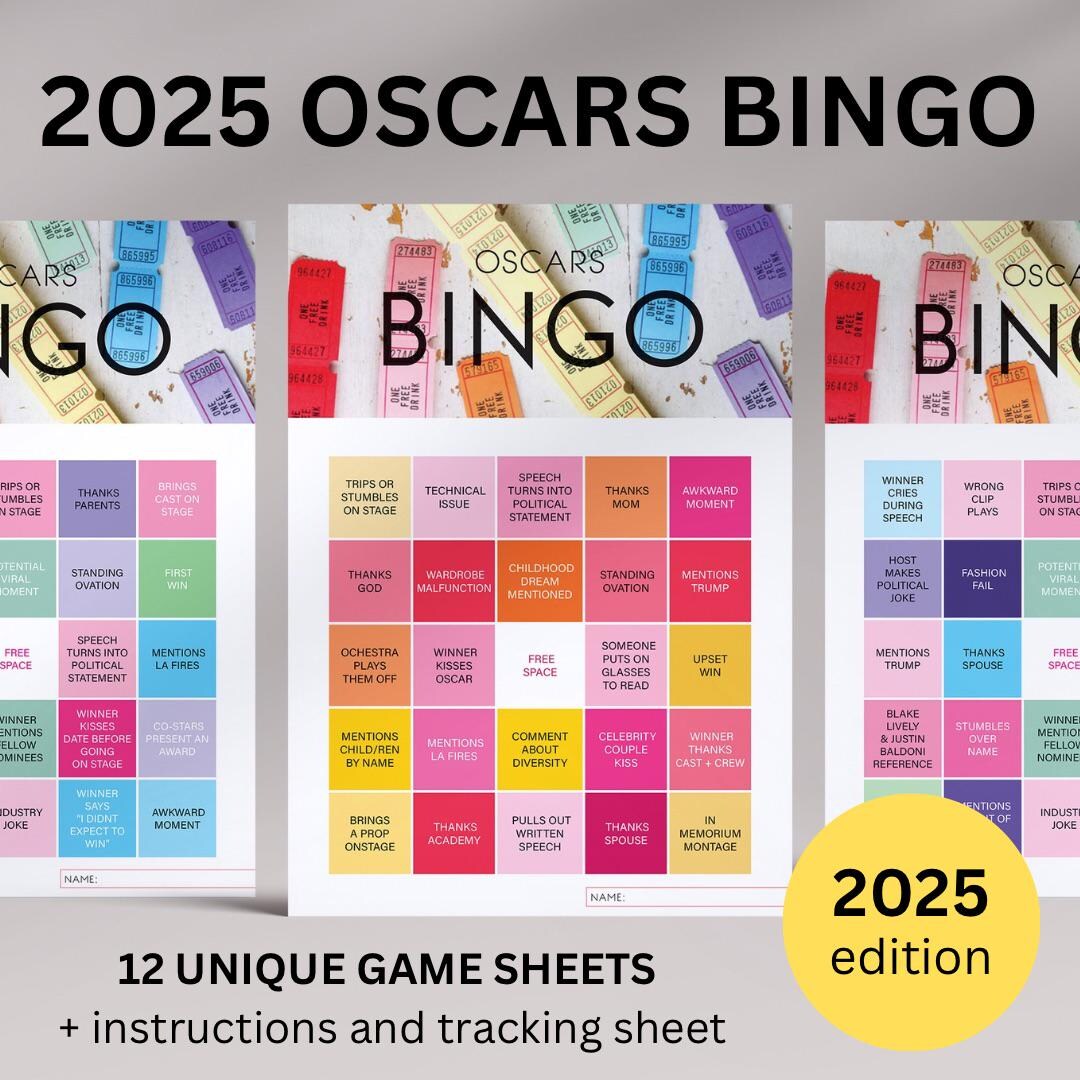2025 OSCARS BINGO | Instant Downloadable Printable File | 97th Academy ...