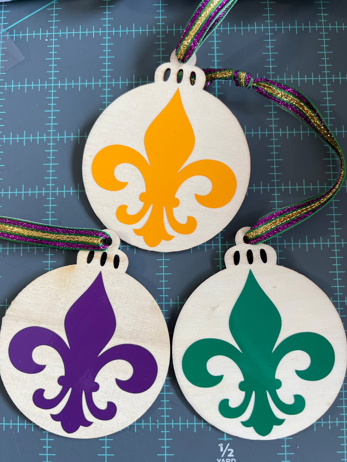 Mardi Gras Fleur De Lis Wooden Ornament - Etsy