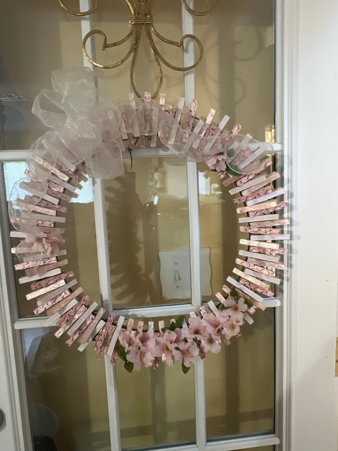 Spring Cherry Blossom Clothespin Wreath - Etsy