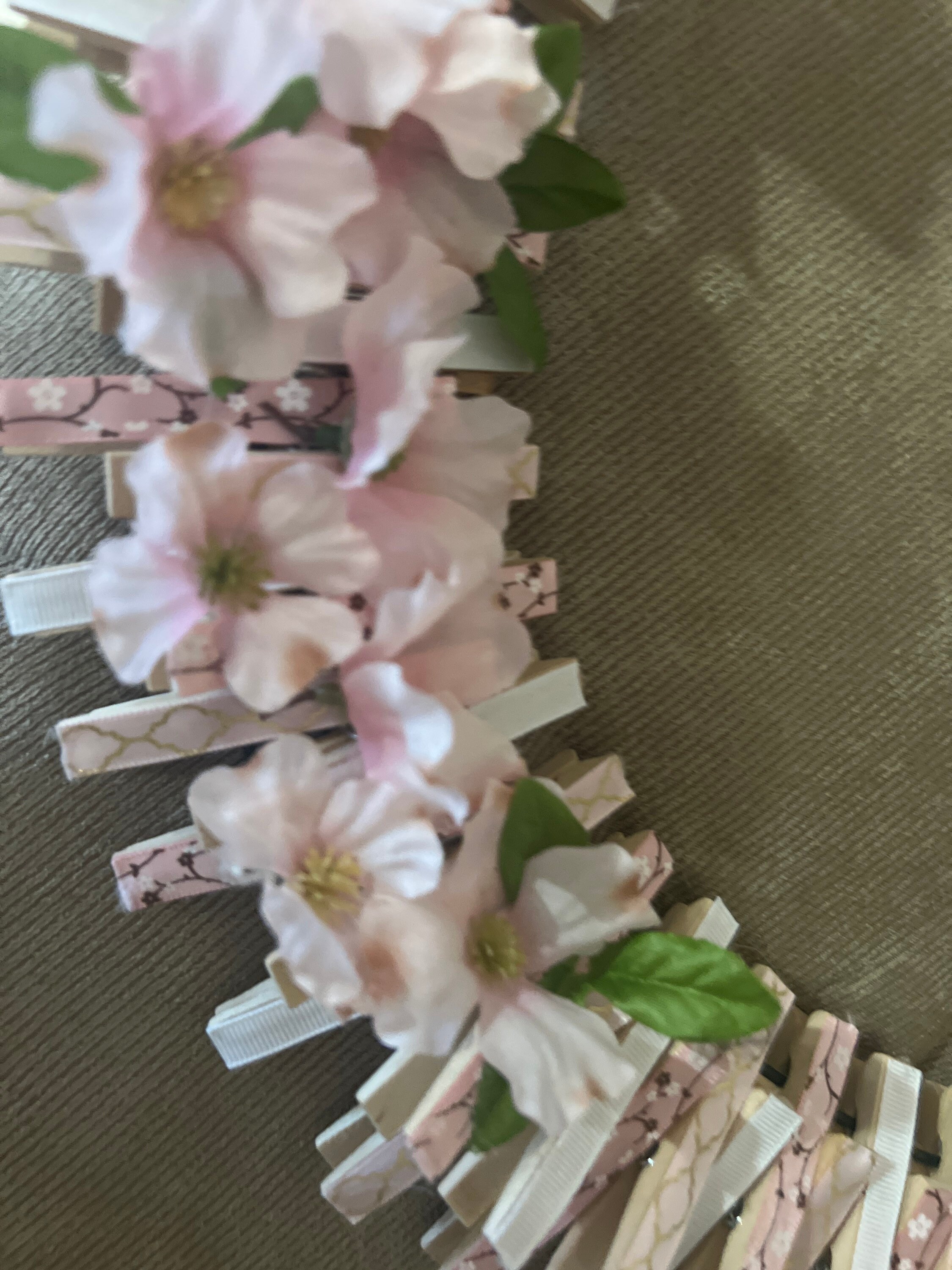 Spring Cherry Blossom Clothespin Wreath - Etsy