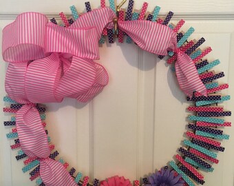 Spring Summer Ladybug Flower Clothespin Wreath - Etsy