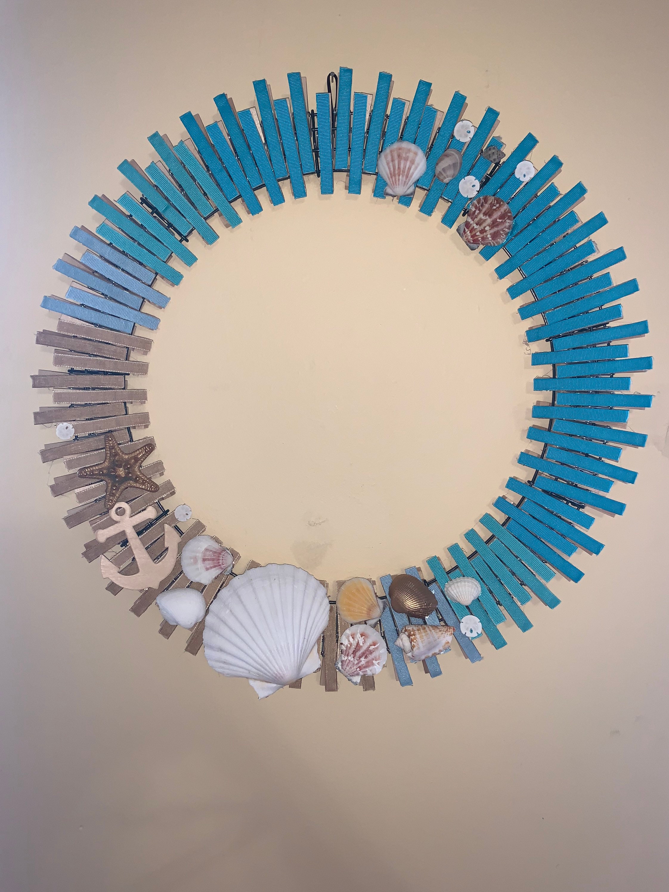 Beach Themed Summer Clothespin Wreath - Etsy
