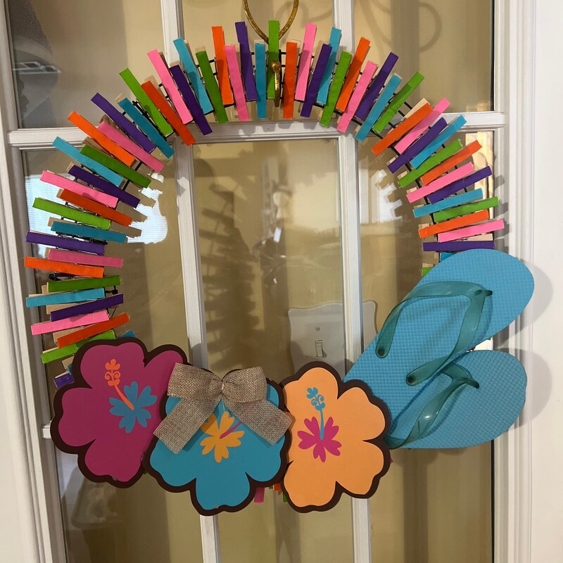 Summer Clothespin Wreath - Etsy