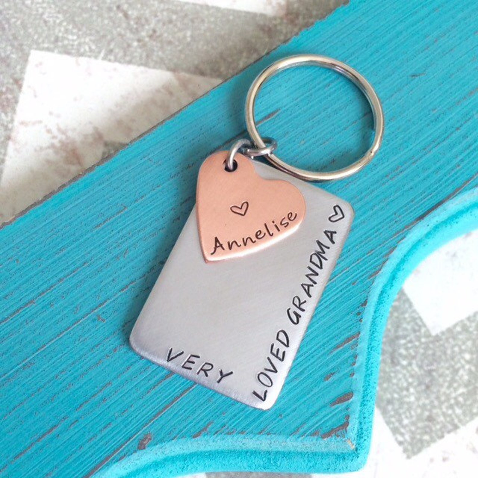 Grandma Keychain Very Loved Grandma Copper Heart - Etsy