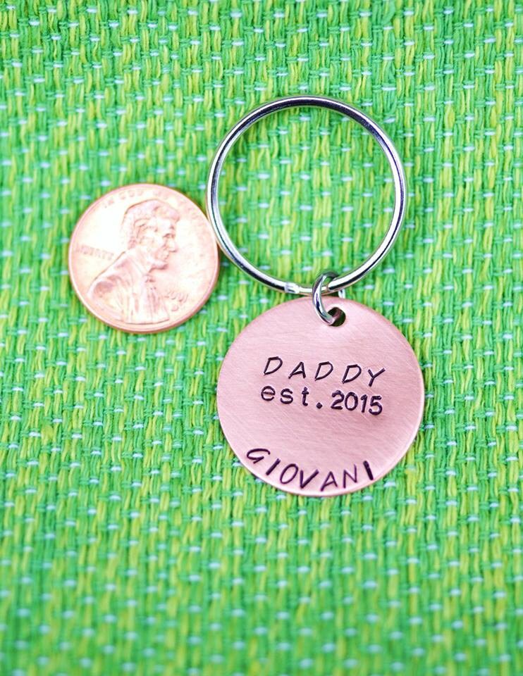 Personalized Pai dad Keychain Hand Stamped Keychain - Etsy