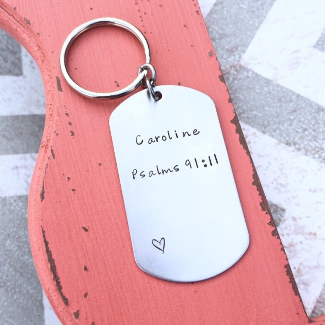 Custom Keychain - Hand Stamped Keychain - Personalized Keychain ...