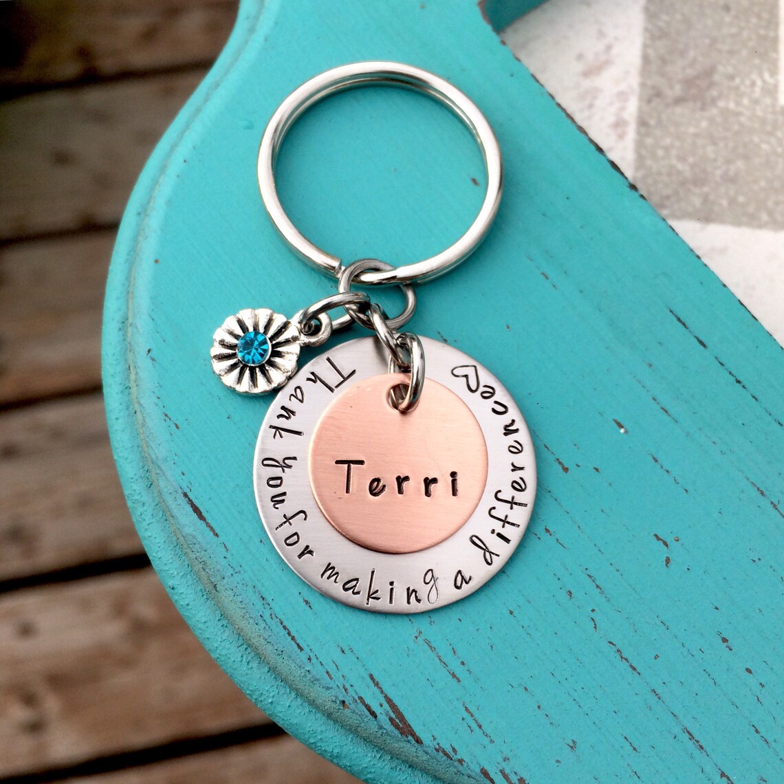 Thank You Keychain Thank You for Making a Difference | Etsy