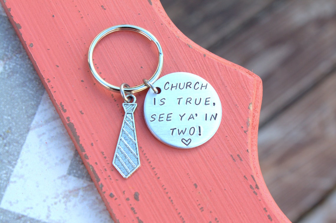 Missionary Keychain Hand Stamped Keychain Church is True - Etsy